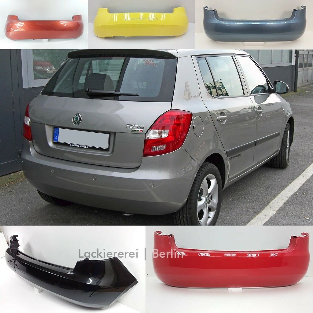 Skoda Fabia 2007-2015 STOßSTANGE Stoßfänger HINTEN LACKIERT IN ...