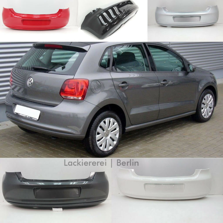 STOßSTANGE HINTEN LACKIERT IN WUNSCHFARBE NEU für VW Polo 6R 2009-2014 ...